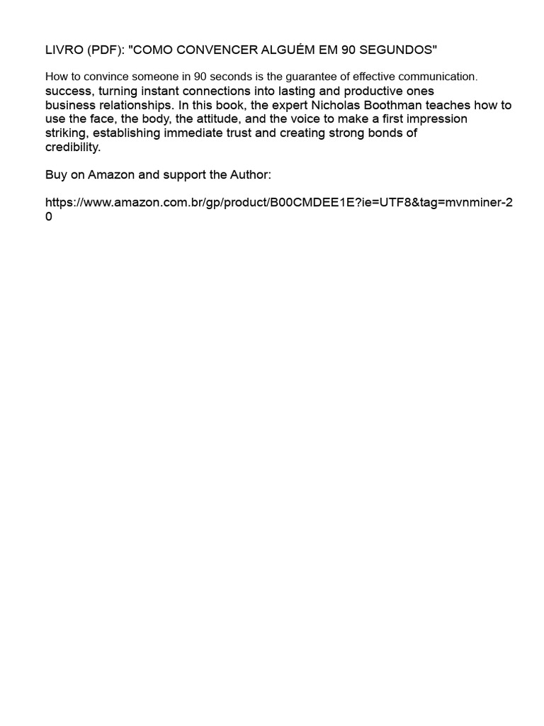 Book (PDF) - How To Convince Someone in 90 Seconds - 045105 | PDF