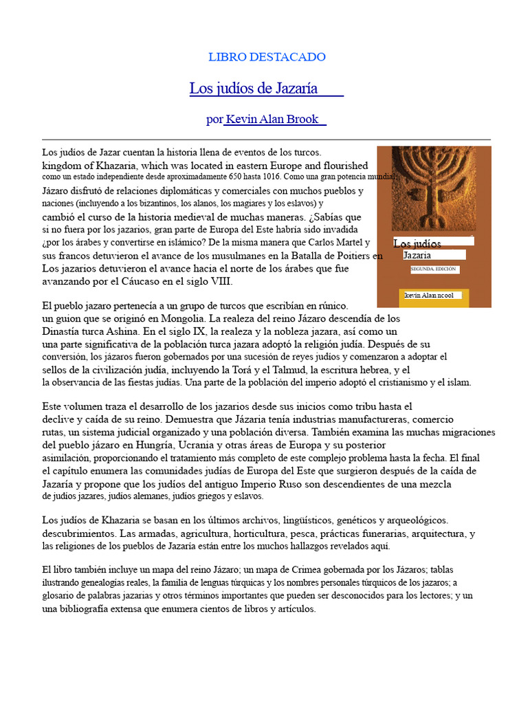 Historia de los Judíos de Jázara | PDF | Judios | Judios Ashkenazi