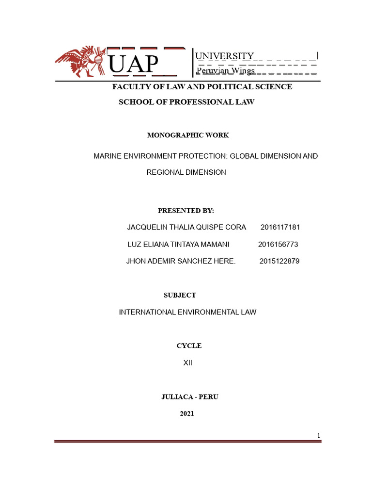 Marine Environment Protection Overview | PDF | Sea | Physical Geography