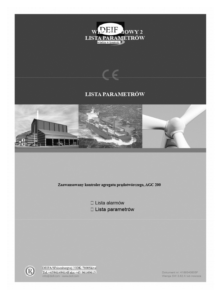 Lista parametrów AGC 200 4189340605 UK | PDF