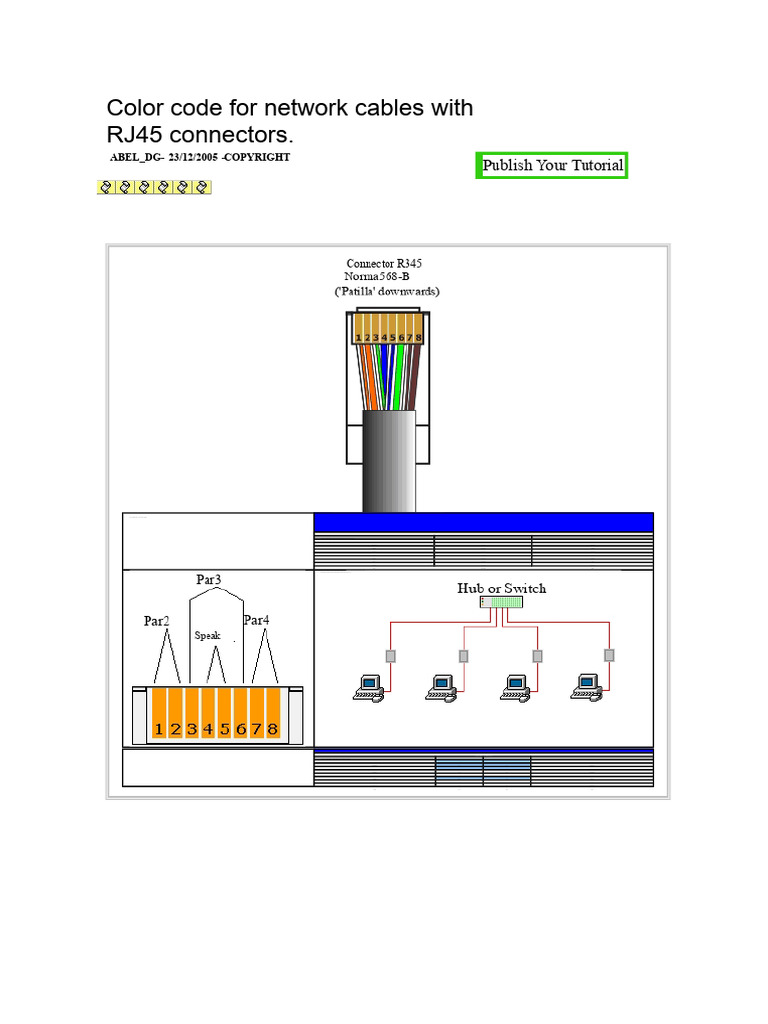 Network Cable Color Coding Guide | PDF | Electrical Connector ...