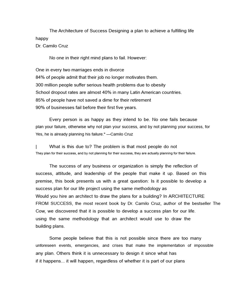Success Planning for a Fulfilling Life | PDF | Cognition ...