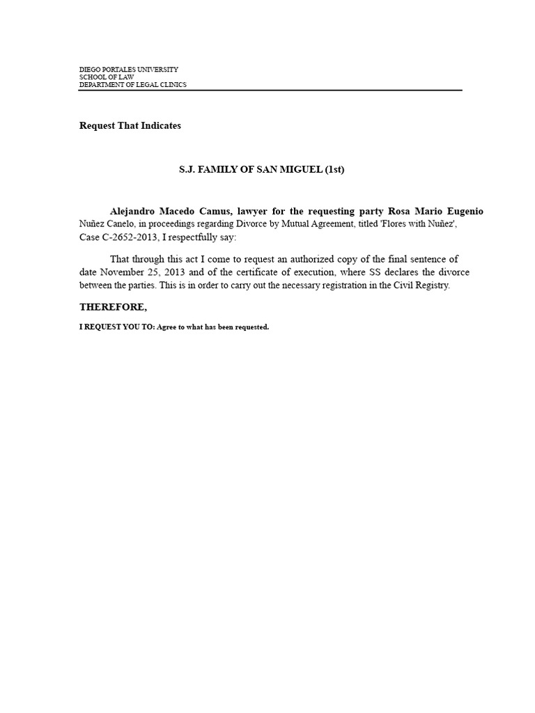 Request for a Copy of Judgment | PDF