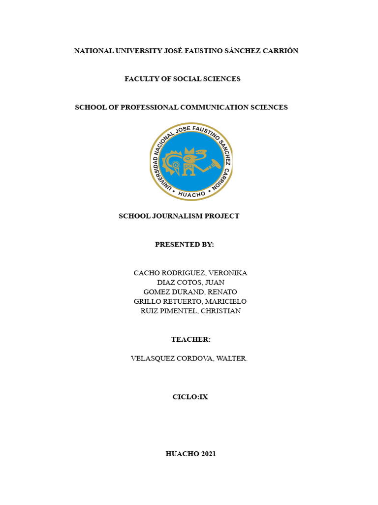 School Journalism Project I | PDF