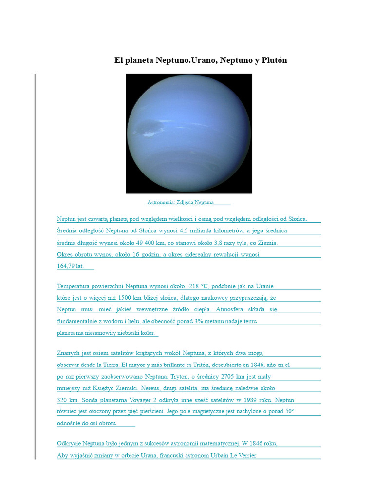 Planeta Neptun | PDF
