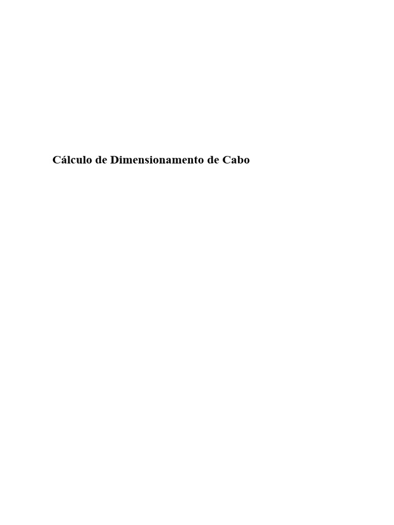 Cálculo de Dimensionamento Elétrico | PDF | Impedância elétrica ...