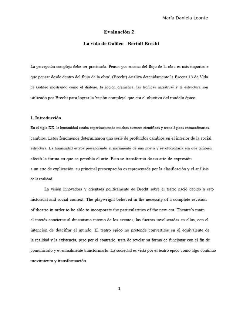 Bertolt Brecht Vida de Galileo | PDF | Teatro | Interino