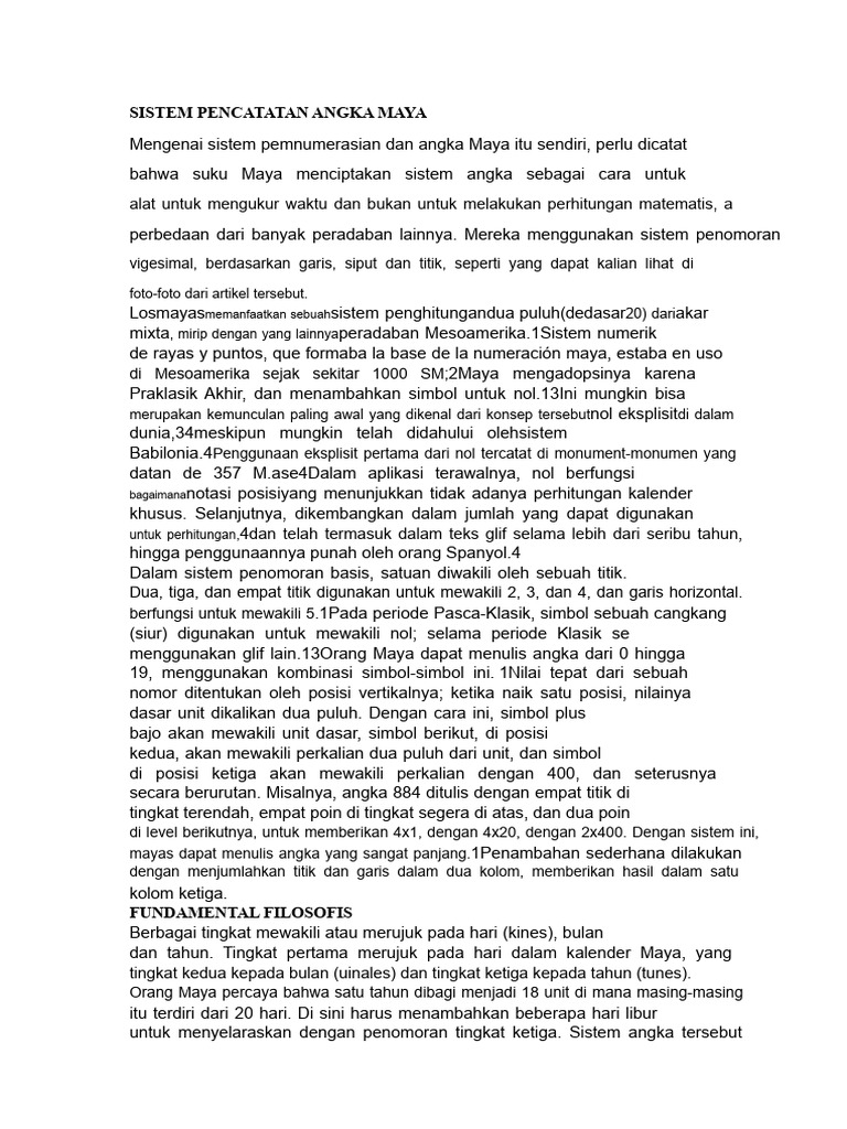 Sistem Numerasi Maya | PDF