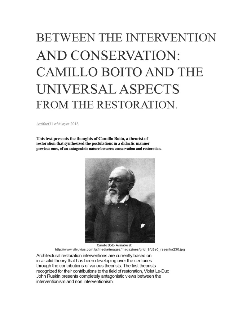 Boito's Principles of Restoration Theory | PDF | Liberal Arts Education