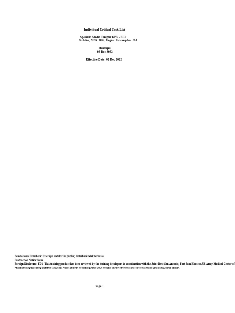 Spesialis Medis Tempur 68W - SL1 | PDF