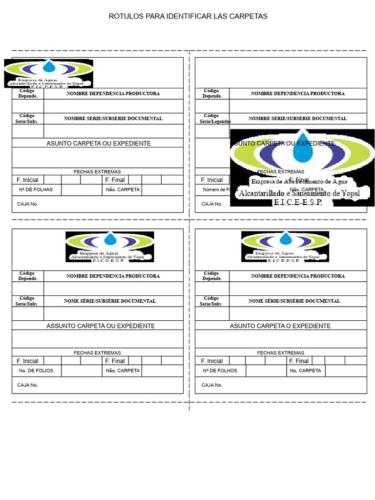 Rótulos de Pastas no Word | PDF