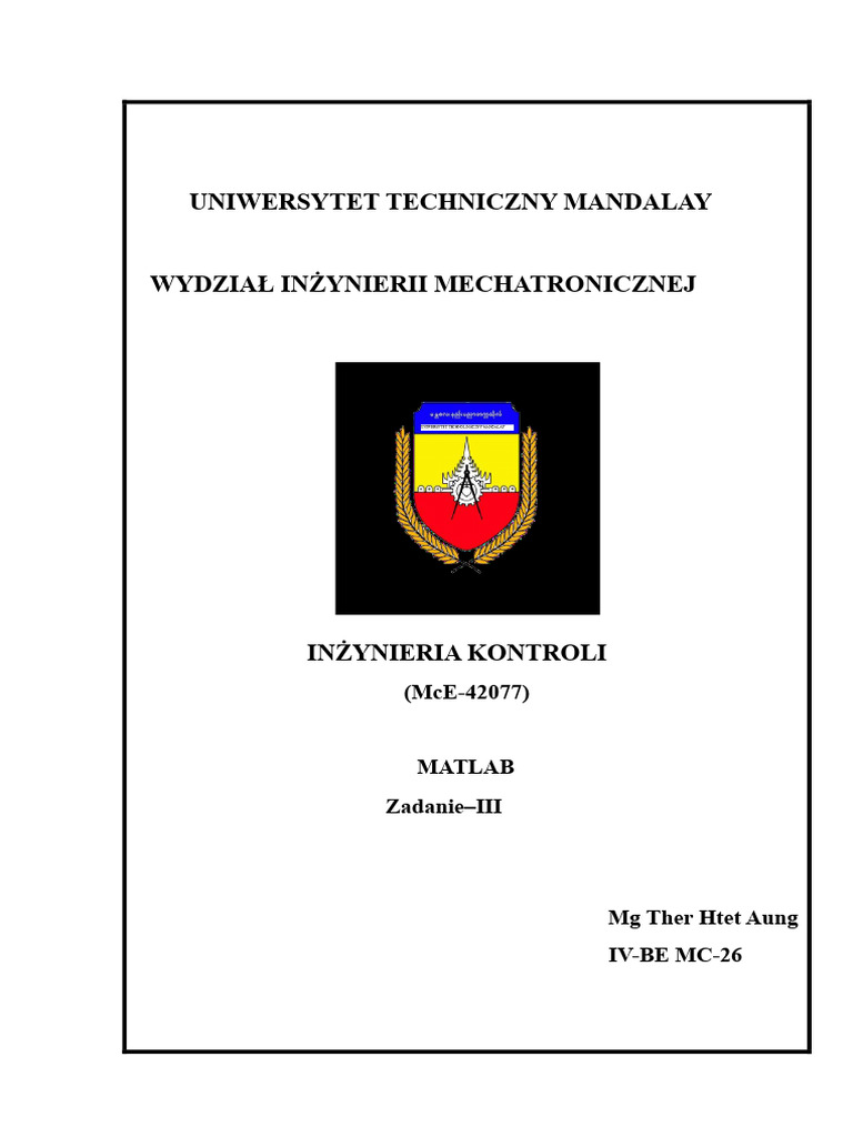 Zadanie MatLab | PDF