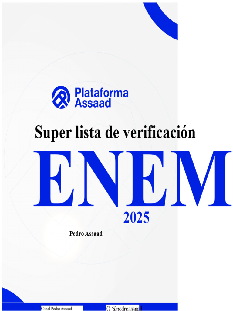 Checklist ENEM 2025 para Medicina | PDF | Biología | Triángulo