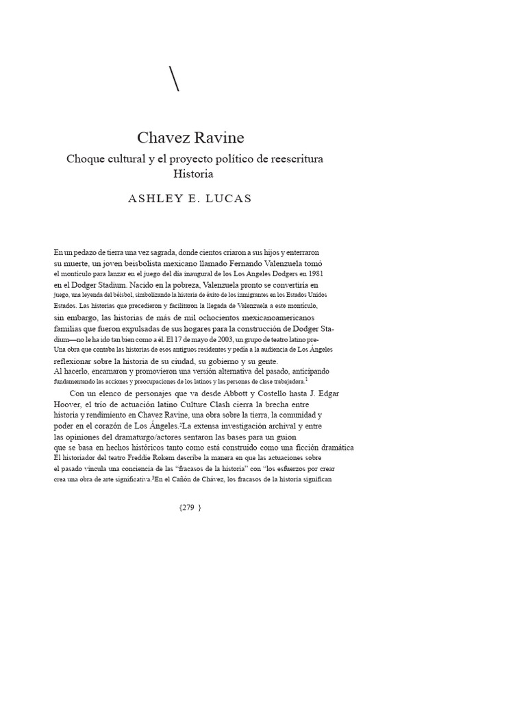 Chávez Ravine - Reescribiendo la historia | PDF | Teatro | Interino