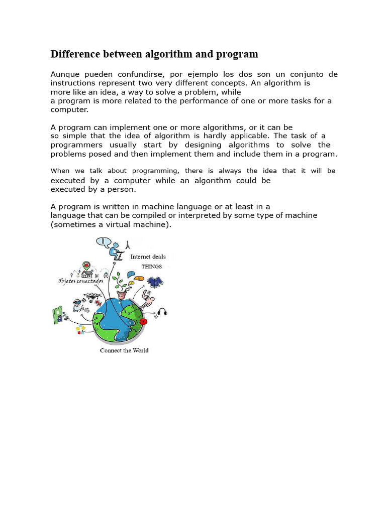 Difference between algorithm and program.docx | PDF | Programming ...