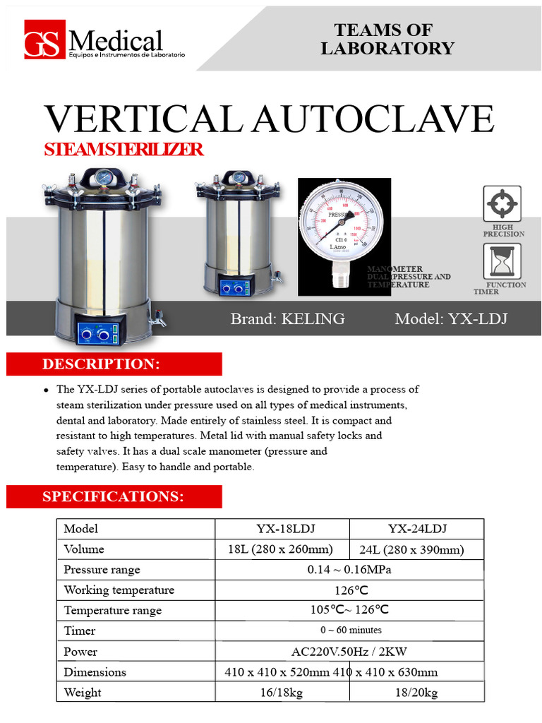 Portable Medical Autoclave YX-LDJ Series | PDF