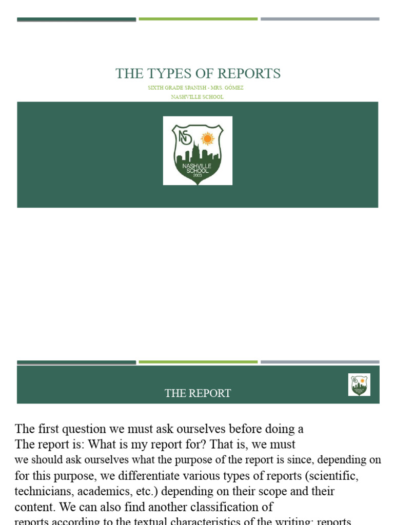 Types of Reports for Sixth Grade | PDF | Data | Information