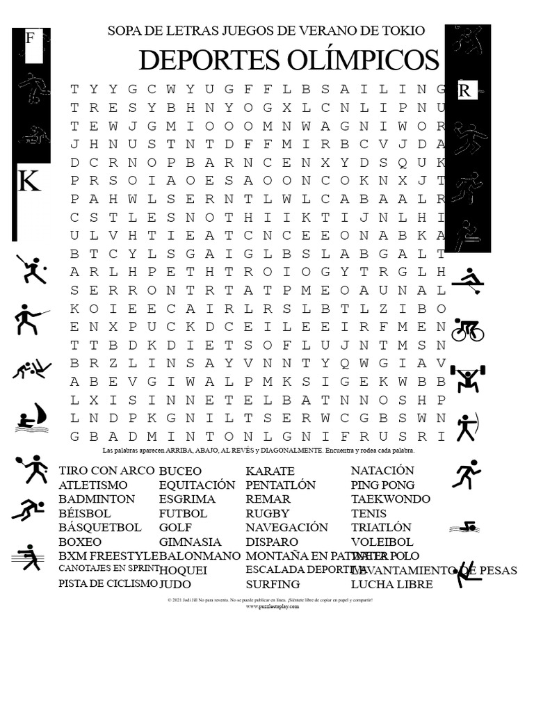 Archivo de Búsqueda de Palabras de Deportes Olímpicos de Verano | PDF ...