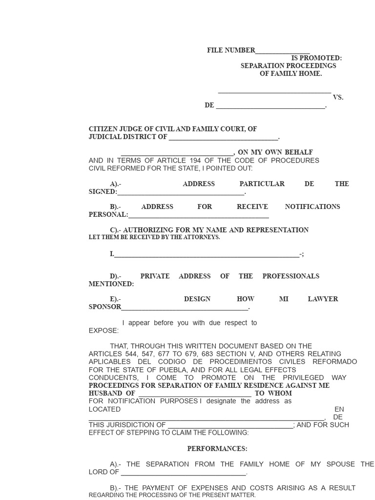 Proceedings For Separation of Family Residence | PDF | Lawsuit ...