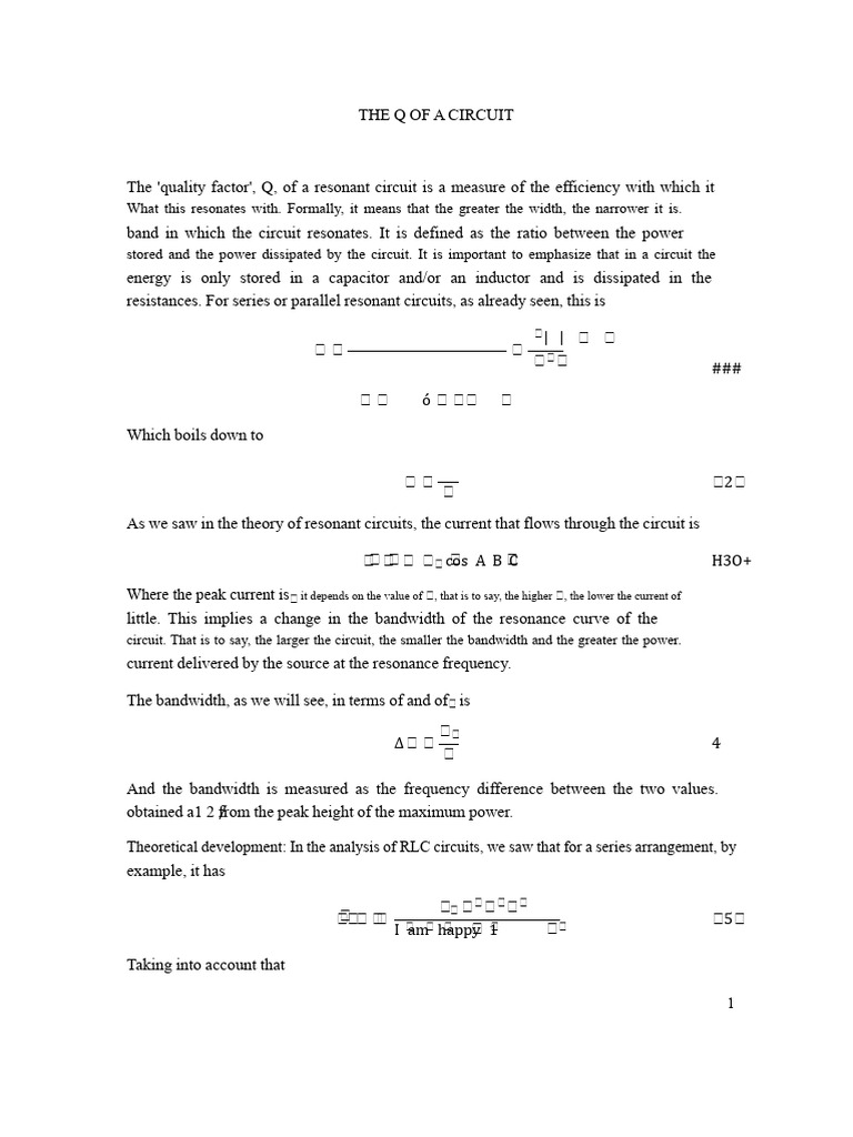 Understanding Q Factor in Resonant Circuits | PDF | Resonance | Control ...