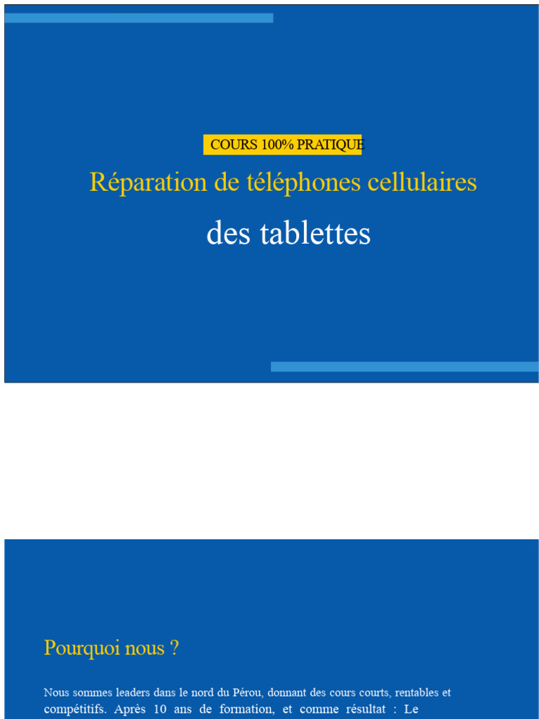 Formation Pratique en Réparation Mobile | PDF | Informatique