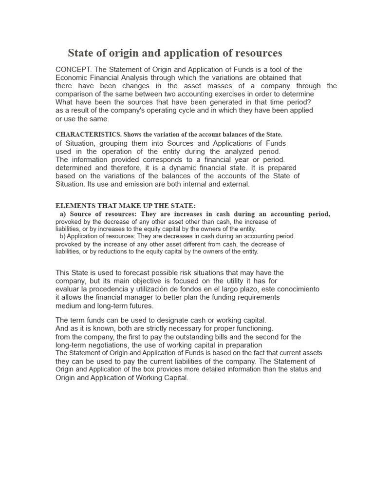 ANALYSIS OF THE Statement of Sources and Uses of Funds | PDF | Dividend ...