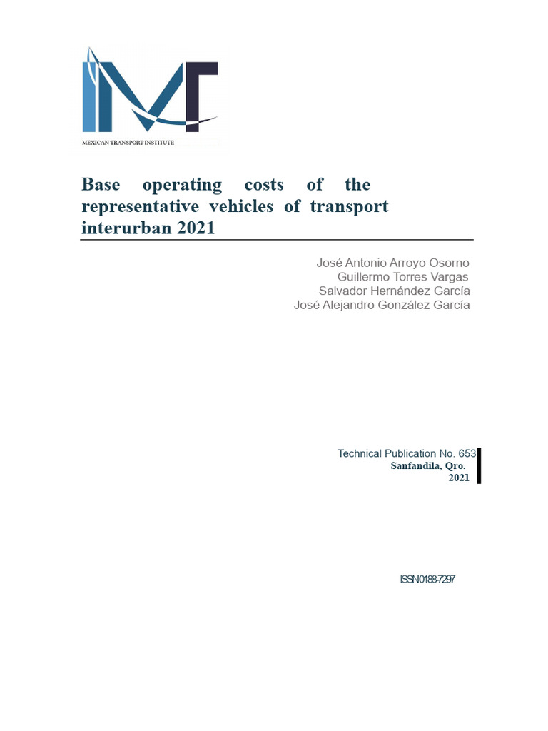OPERATIONAL COSTS PUBLICATION IMT 653 | PDF | Surface Roughness | Truck
