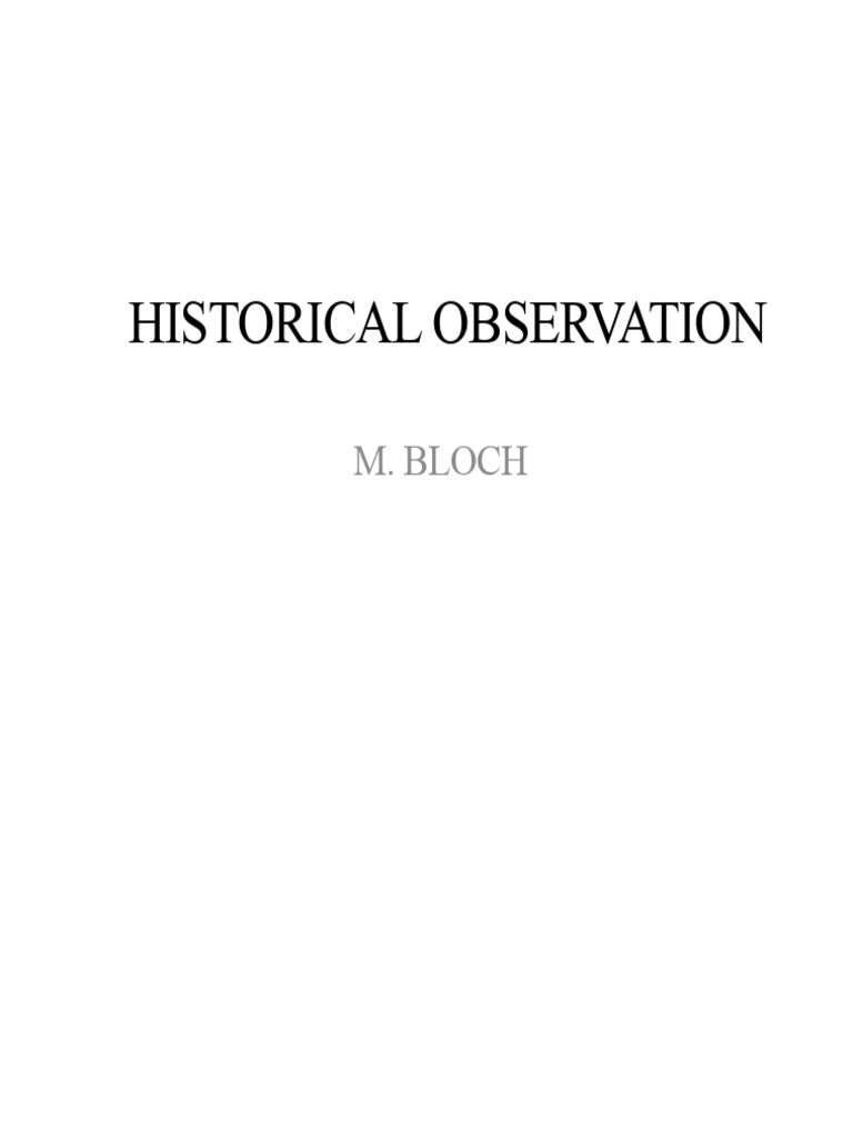 The Historical Observation | PDF | Historian | Knowledge