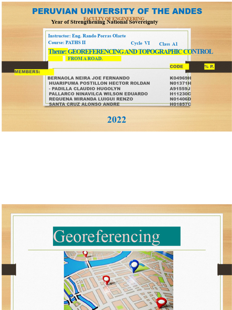 Georeferencing and Topographic Control of a Road. | PDF | Geodesy ...
