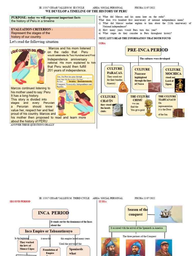 We created a Timeline of the History of Peru | PDF | Peru | Inca Empire