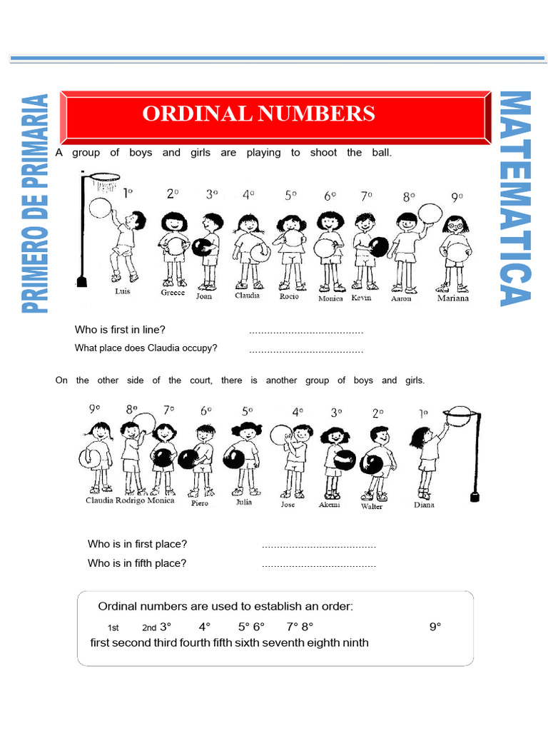Understanding Ordinal Numbers for Kids | PDF
