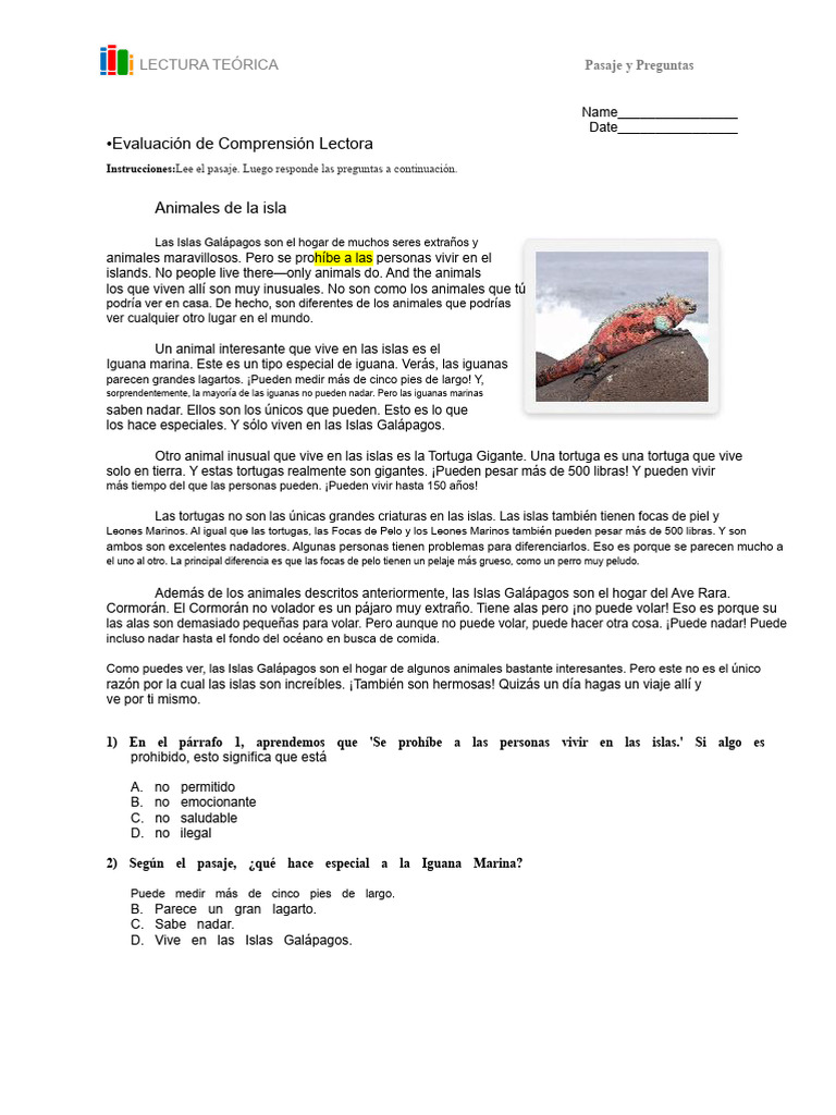 (123doc) Edición de Cuaderno 6 Animales de La Isla | PDF | Islas ...