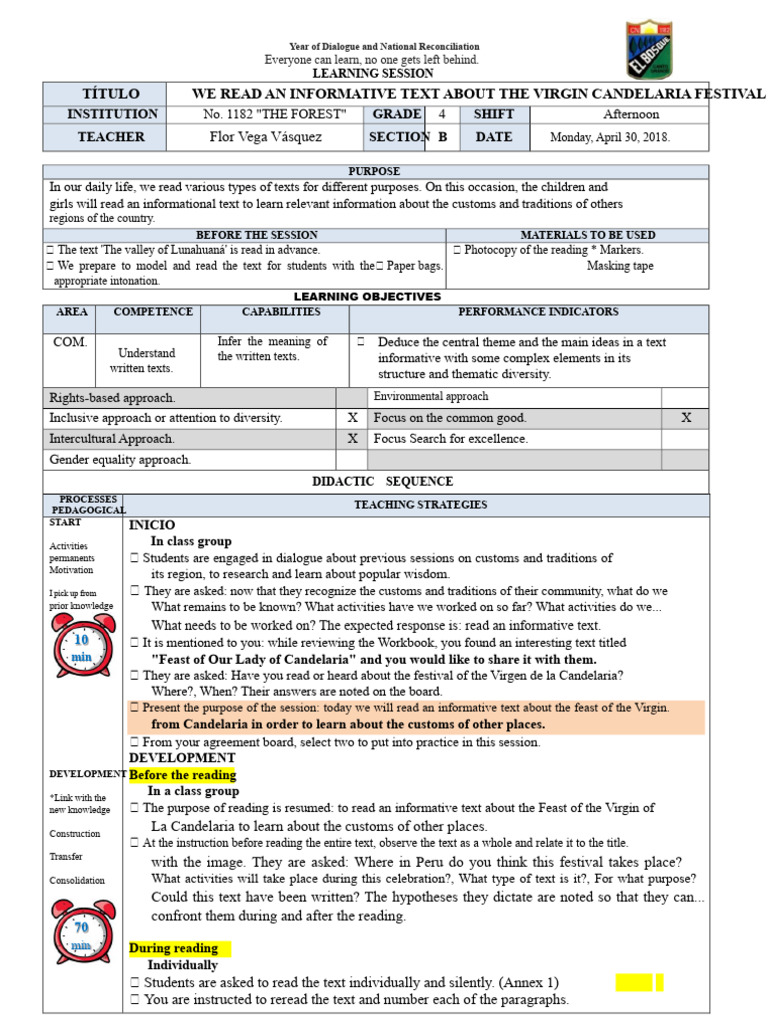 SESSION COM_mon APRIL 30 - we read Informative Text | PDF | Cognition