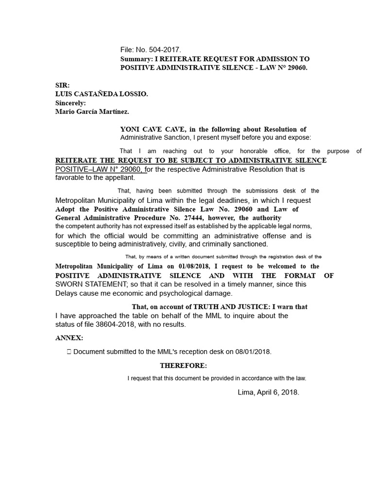 I reiterate the request | PDF