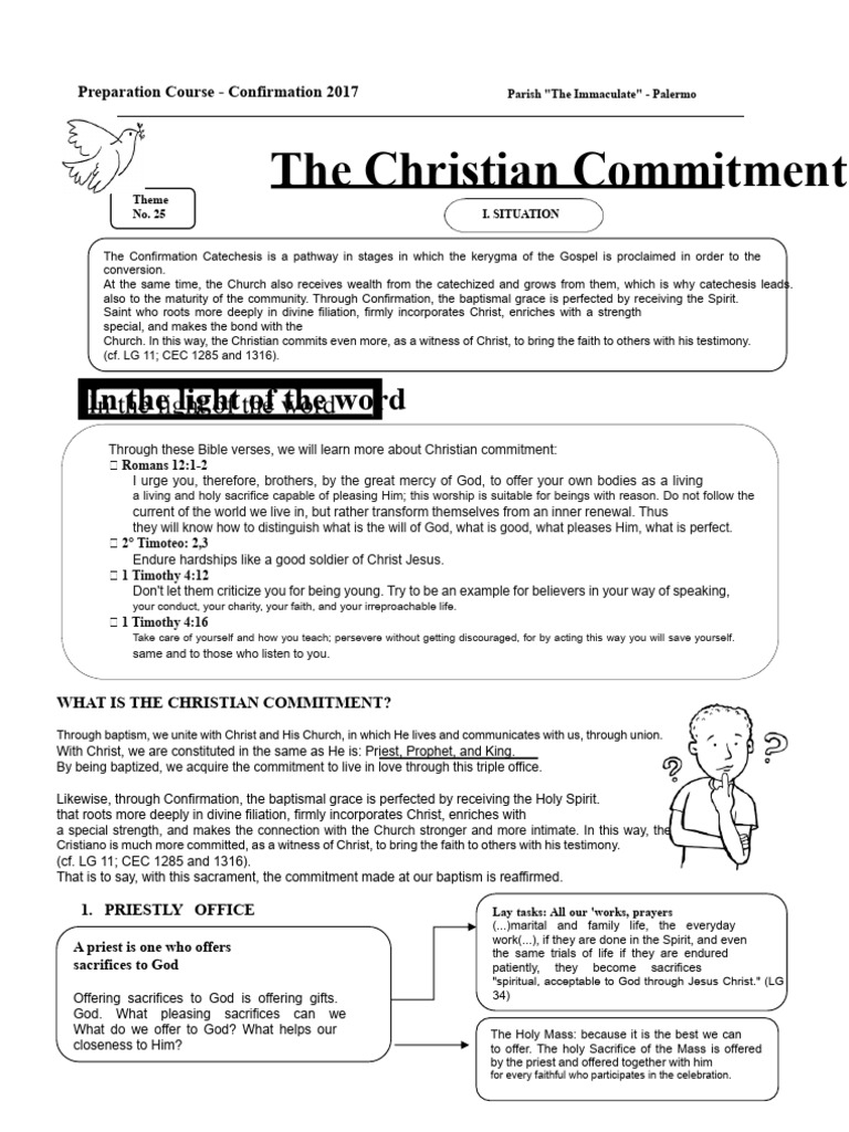 The Christian commitment | PDF | Confirmation | Baptism
