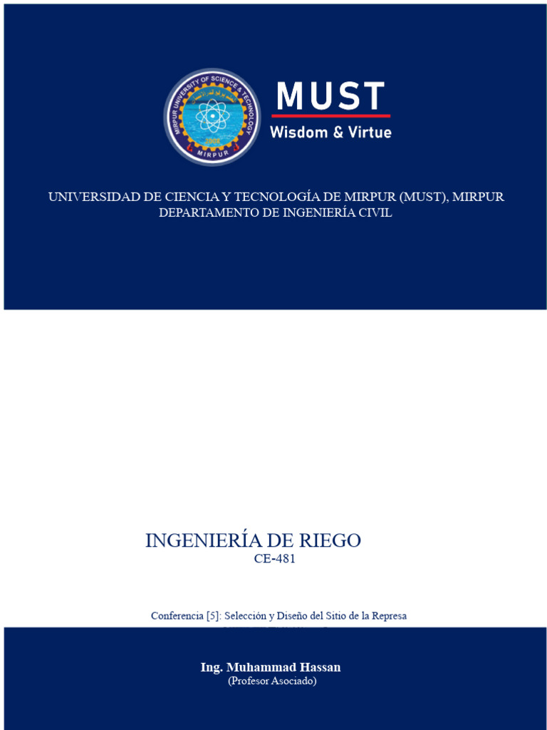 Conferencia 5_Selección del sitio de embalse | PDF | Represa | Reservorio