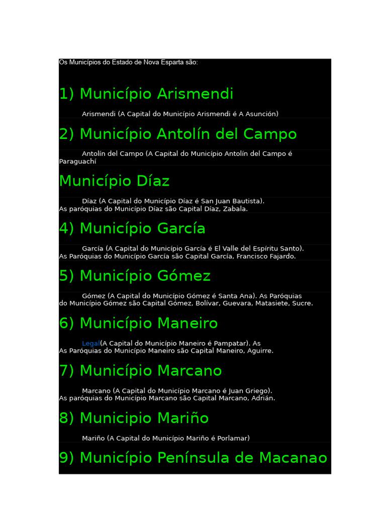 Os Municípios do Estado de Nova Esparta | PDF | Erosão | Seca