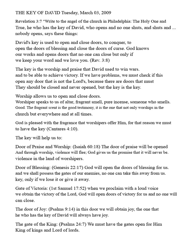The Key of David | PDF | David | Elijah