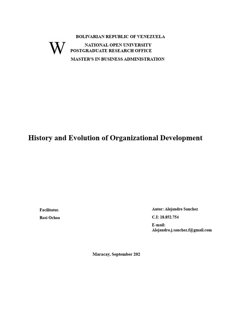 History and Evolution of Organizational Development | PDF ...