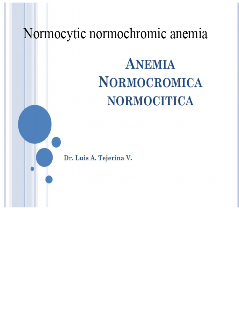 Understanding Normocytic Normochromic Anemia | PDF