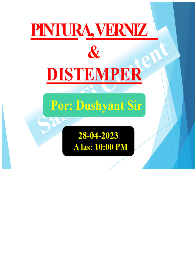 PINTURA, LACA Y PINTURA A LA CAL | PDF | Pintar | Óxido de zinc
