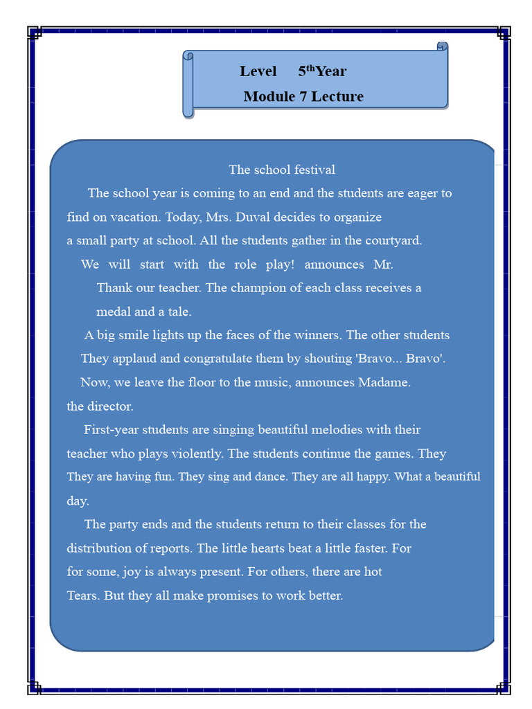 5th Year _ French _ Module 7_Reading _ Mohamed Guitni.docx | PDF