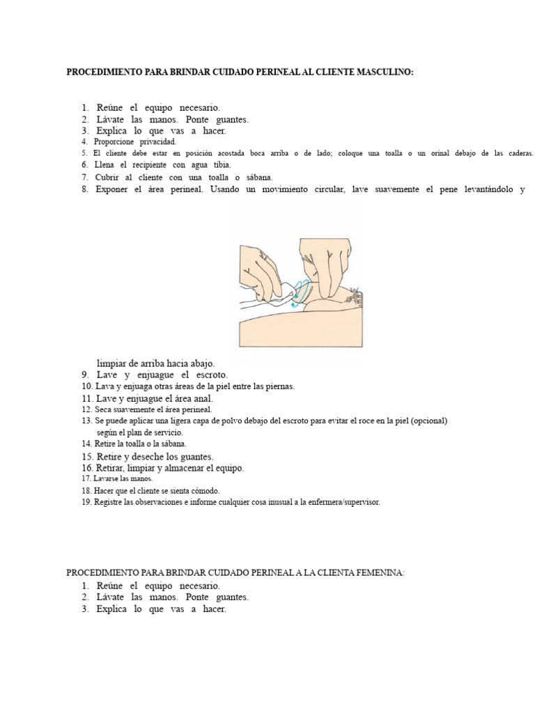 Guía de Cuidado Perineal Masculino y Femenino | PDF