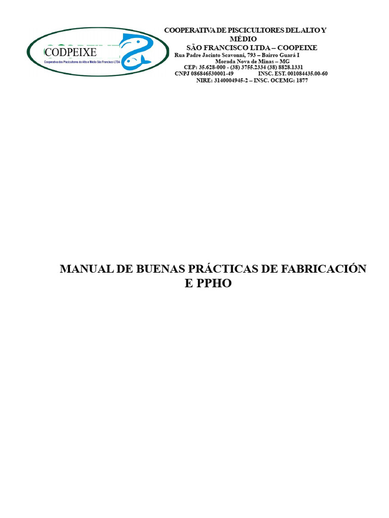 5-MANUAL DE BUENAS PRÁCTICAS DE FABRICACIÓN Y POP MNM.doc | PDF | Agua ...