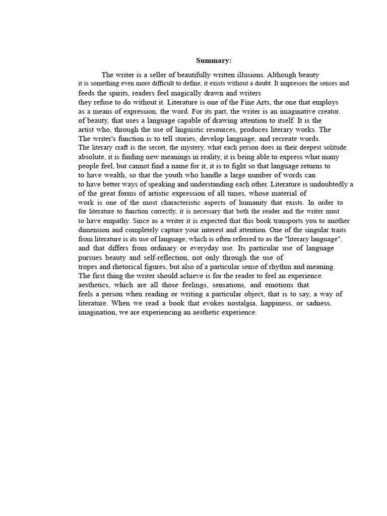 The Art of Literary Expression | PDF