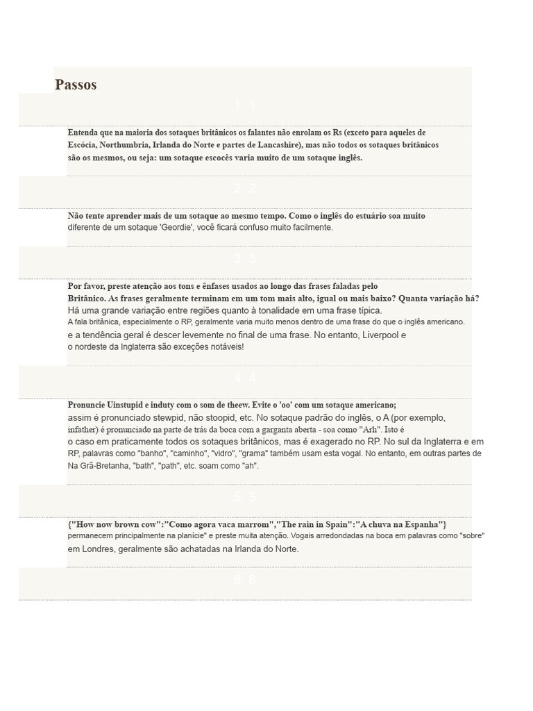 Como Falar com um Acento Britânico.pdf | PDF | Reino Unido | Fonética