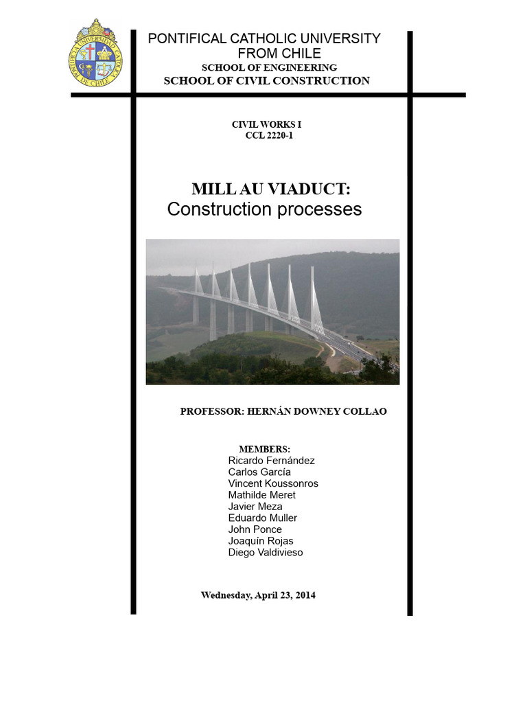 Millau Viaduct Construction Overview | PDF | Concrete | Foundation ...