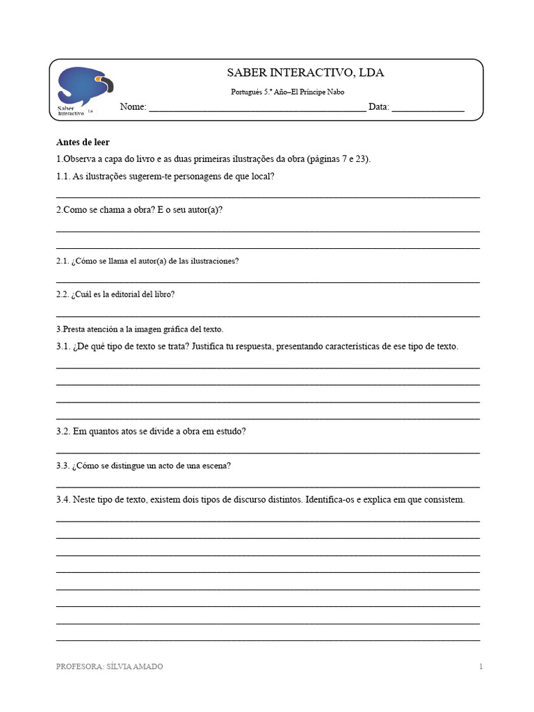 Guía de Lectura - El Príncipe Rábano.docx | PDF | Verbo | Semántica