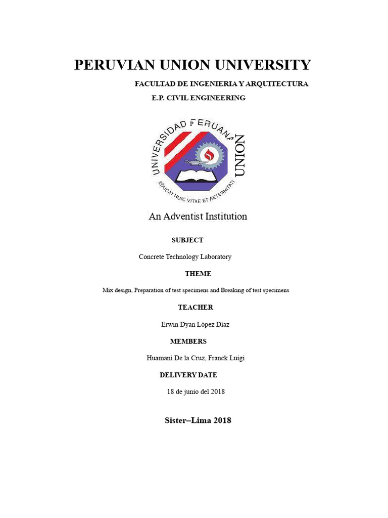 Concrete Design and Breakage Laboratory Report | PDF | Concrete ...