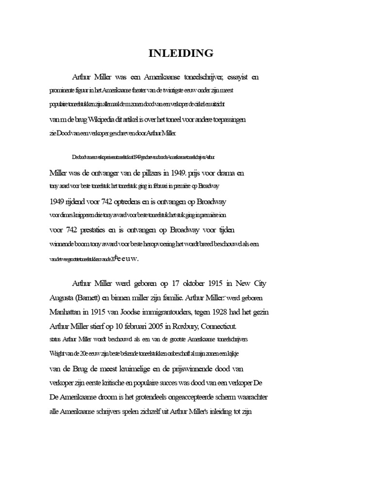 Verlies Van Identiteit in Arthur Millers Death of A Salesman | PDF